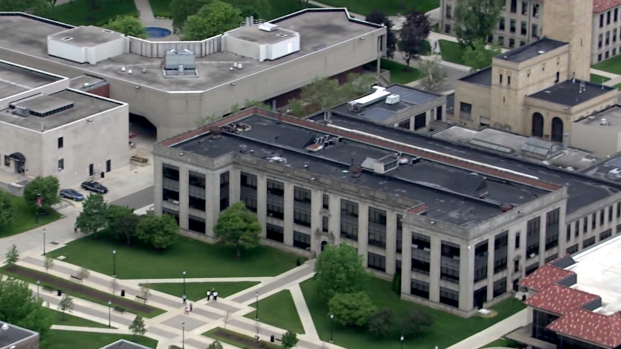 Engineering building at University of Detroit Mercy briefly...