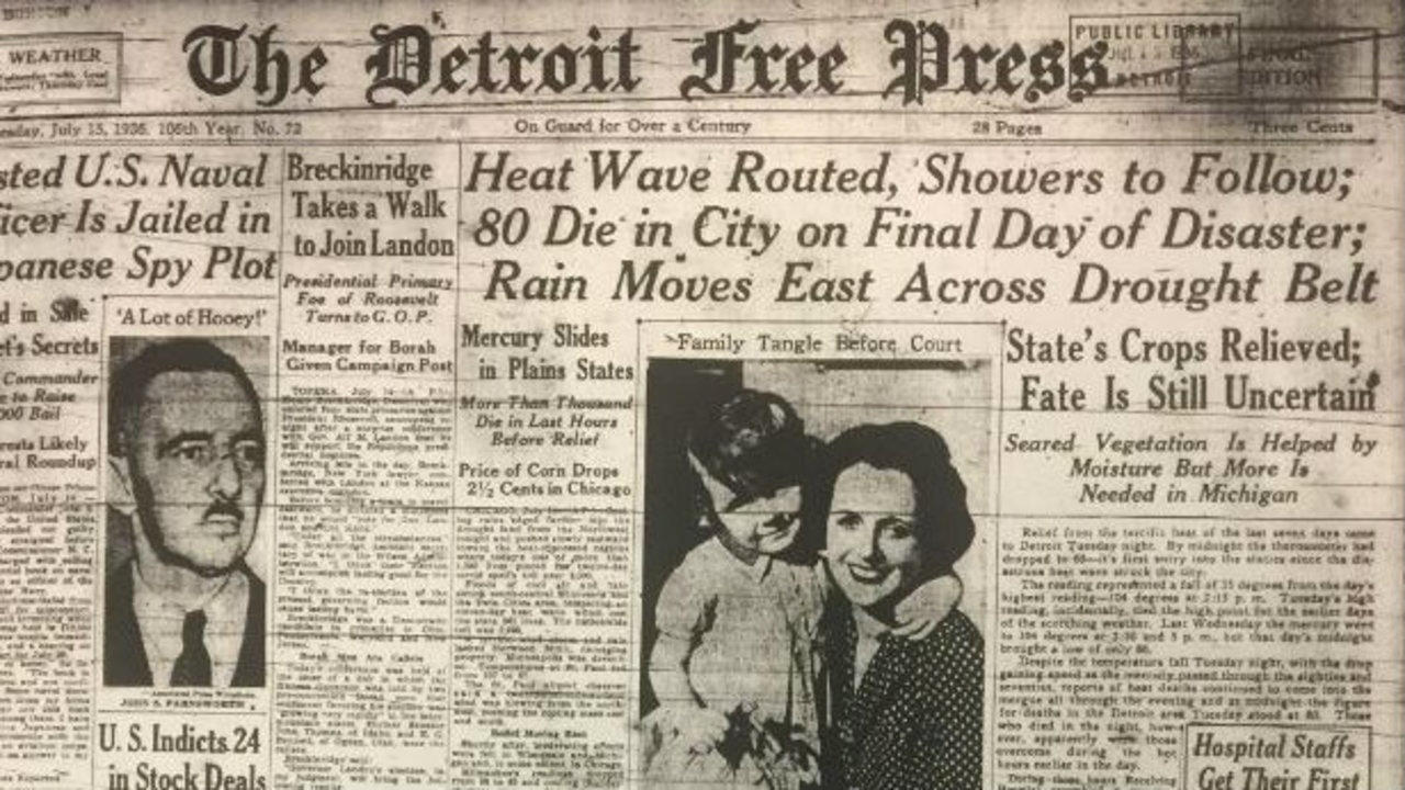 On this day in 1936: Detroit's deadliest heat wave finally ends