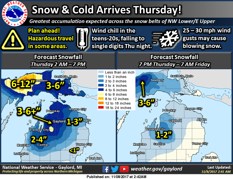 Nearly a foot of snow expected in parts of Northern Lower, Upper ...